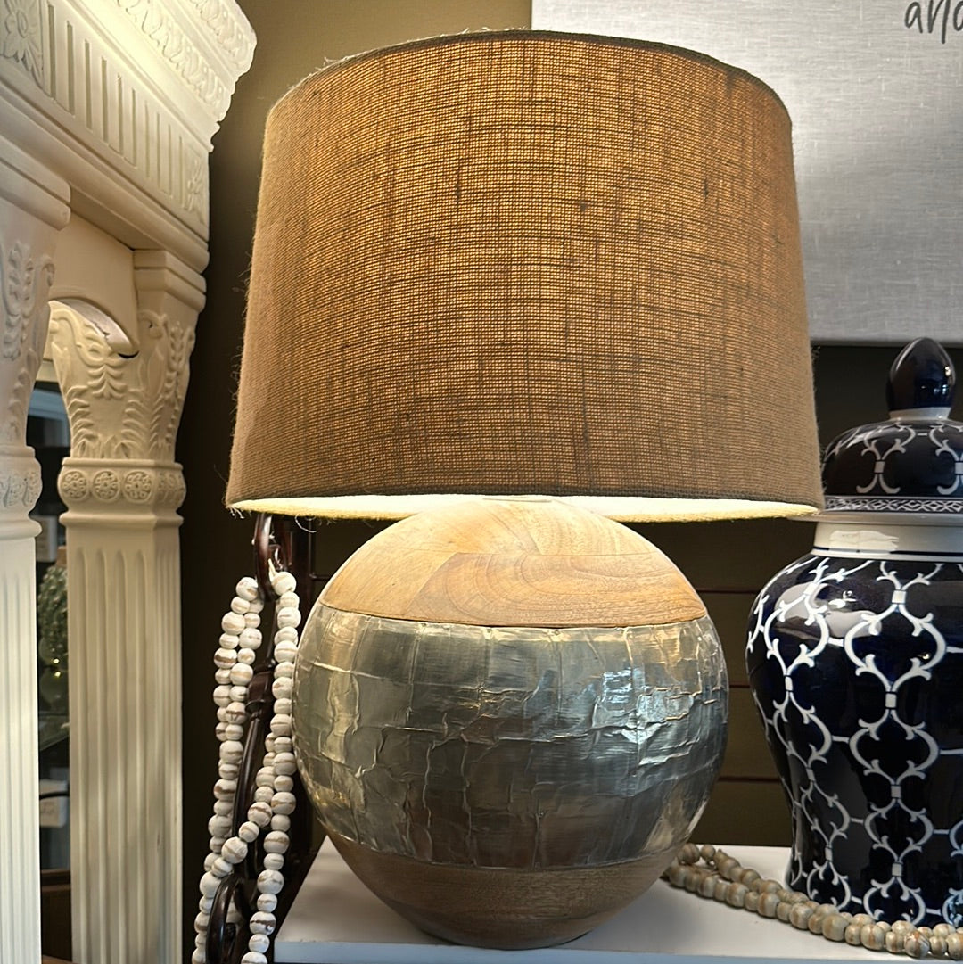 Nessa Wood and Metal clad Lamp – Claire & Schuster