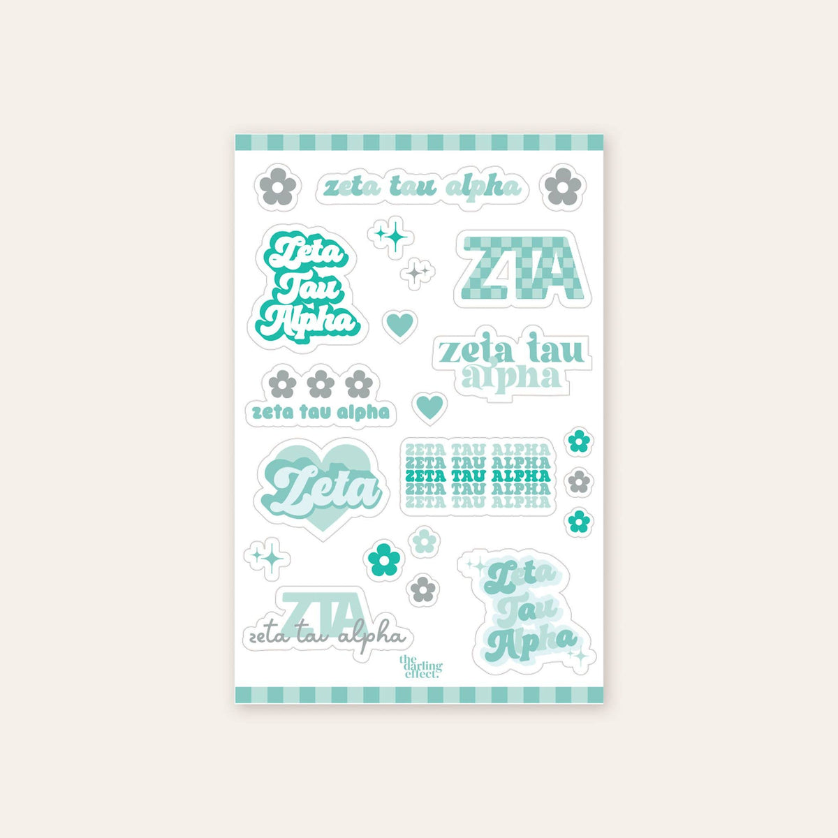 Sorority Sticker Sheet: Zeta Tau Alpha – Claire & Schuster